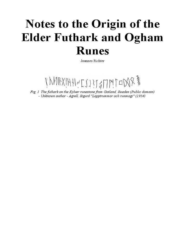 Notes To The Origin of The Elder Futhark and Ogham Runes | PDF
