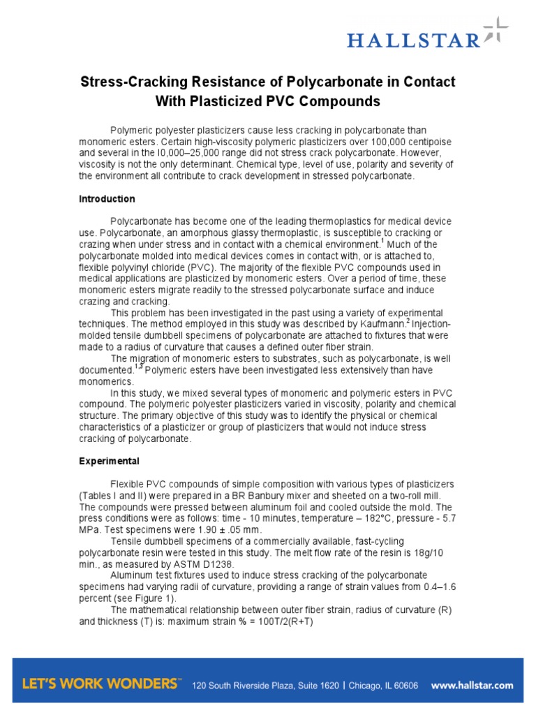 Hallstar Stresscracking Resistance of Polycarbonate | PDF | Polymers ...