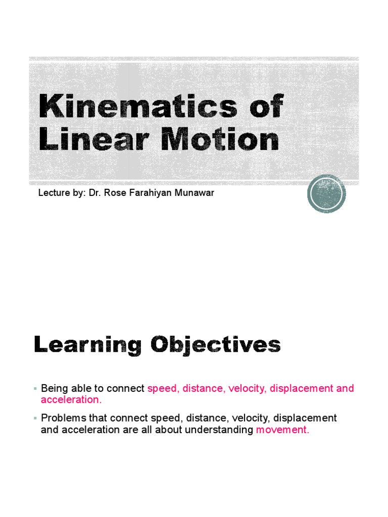 2 - Kinematics of Linear Motion | PDF | Velocity | Speed