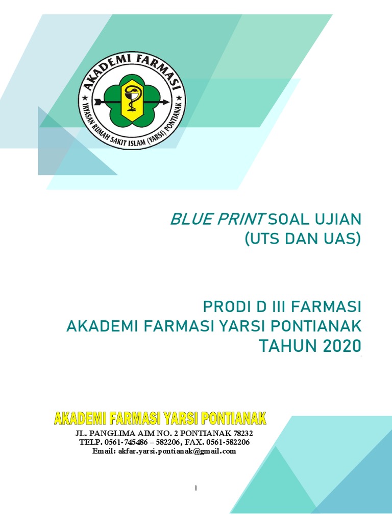 Blue Print Soal Ujian Farmasi | PDF | Pengembangan Diri
