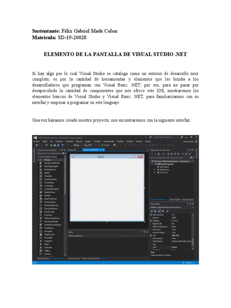 Elemento de La Pantalla de Visual Studio | PDF