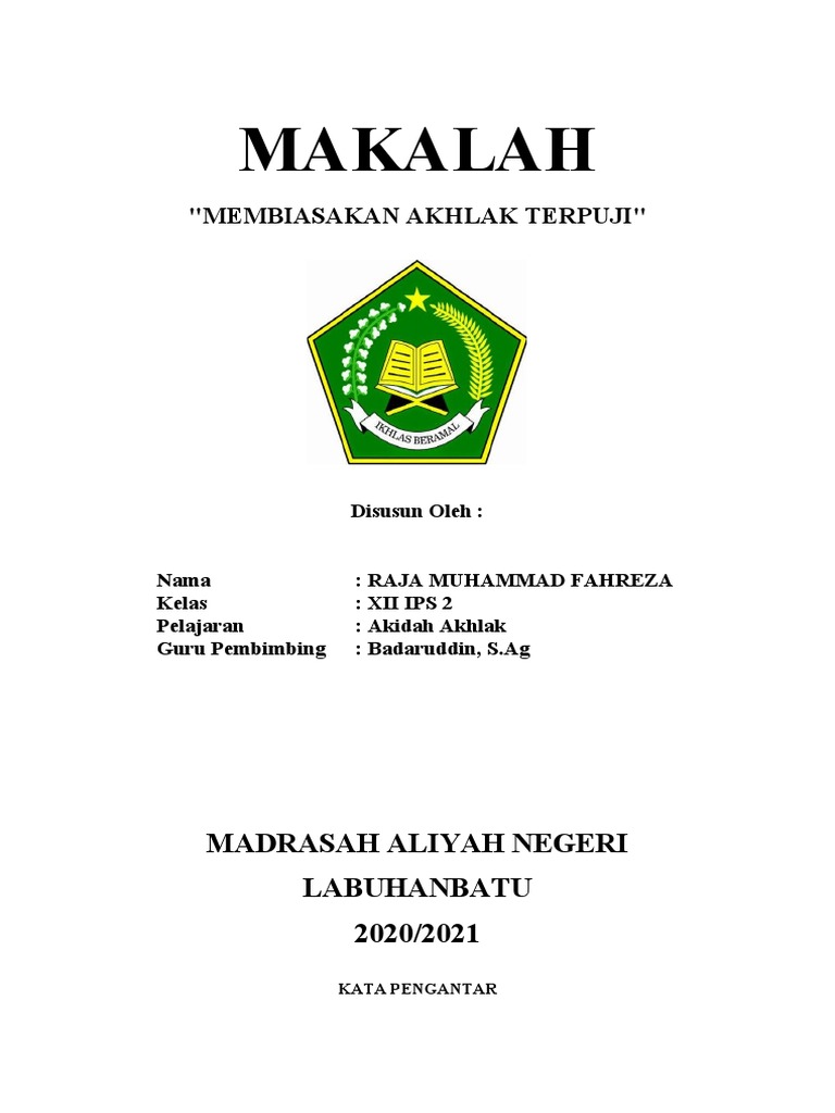 Makalah Akida Akhlak Man 2021 | PDF