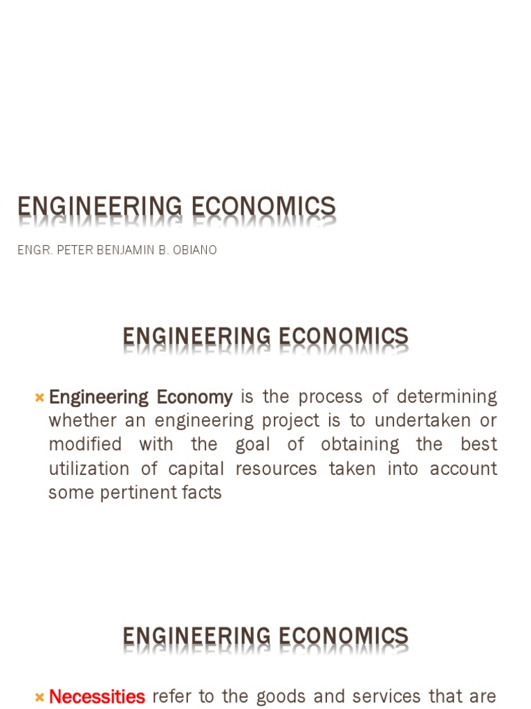 Engineering Economics Notes | PDF | Interest | Demand