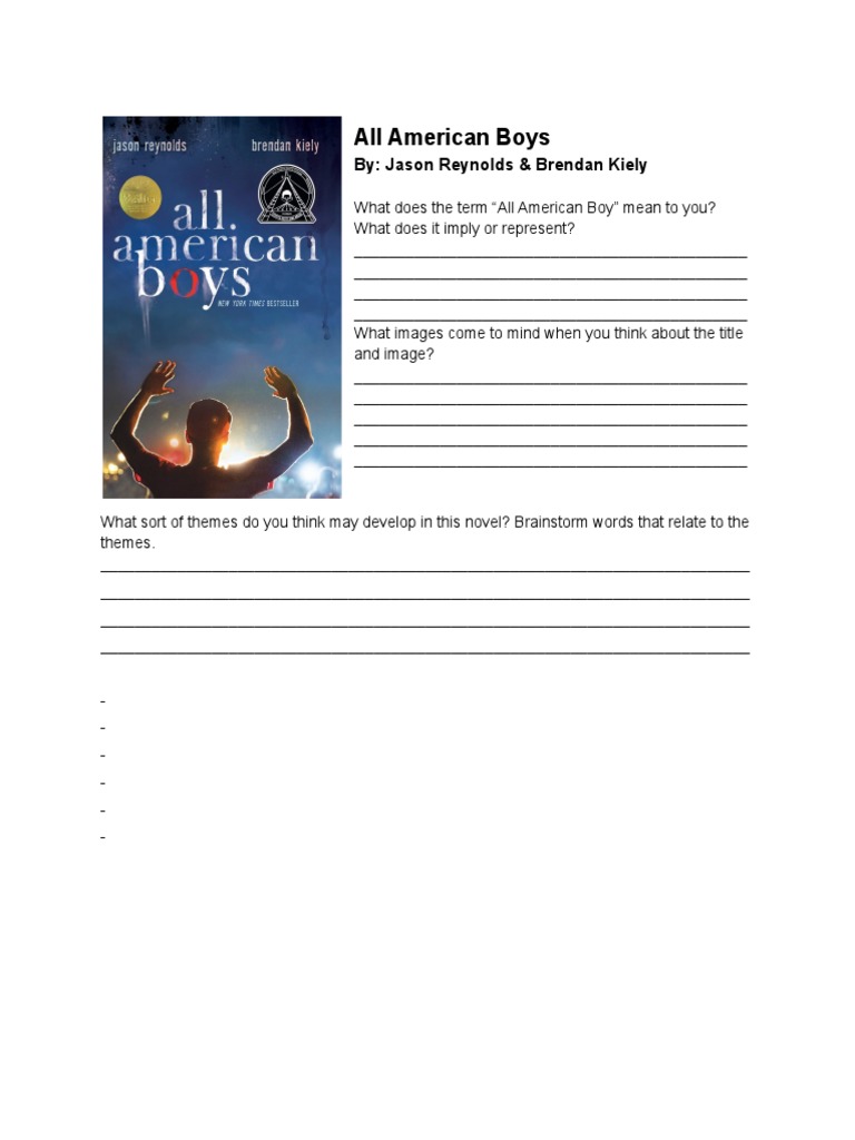 All American Boys - Pre-Reading Activities | PDF | Cognitive Science ...