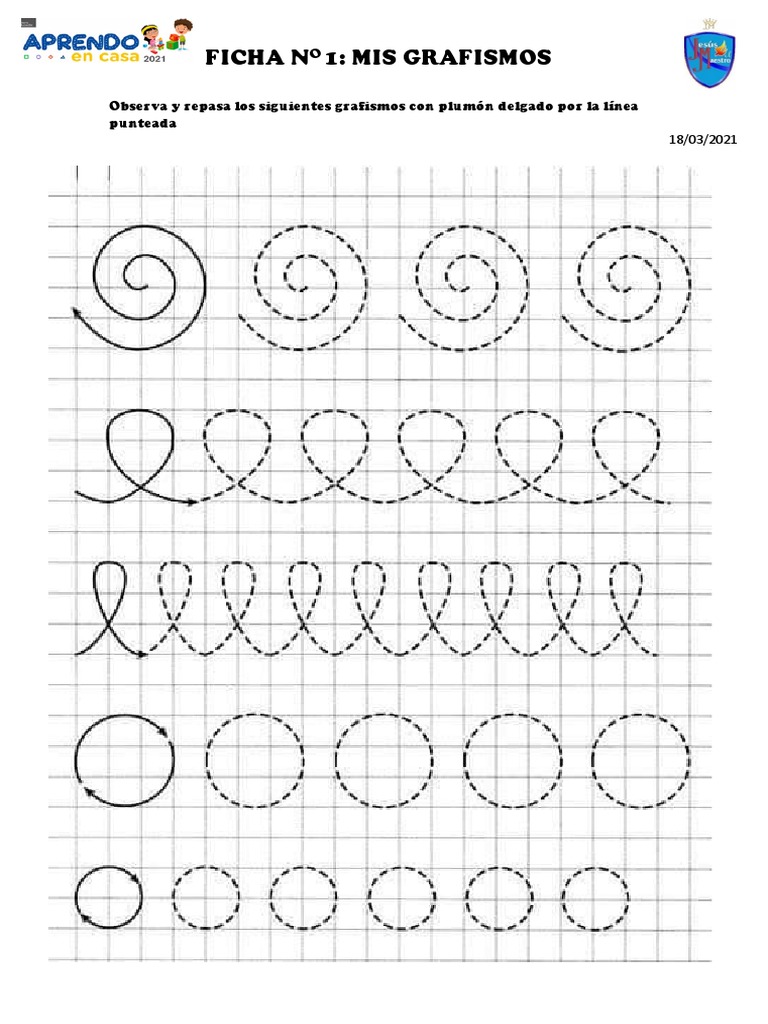 Fichas de Grafismos para Primer Grado | PDF