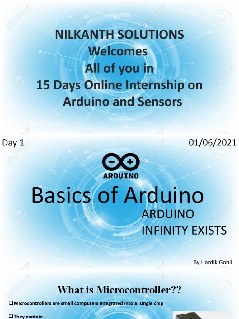 Nilkanth Solutions Welcomes All of You in 15 Days Online Internship On Arduino and Sensors | PDF ...