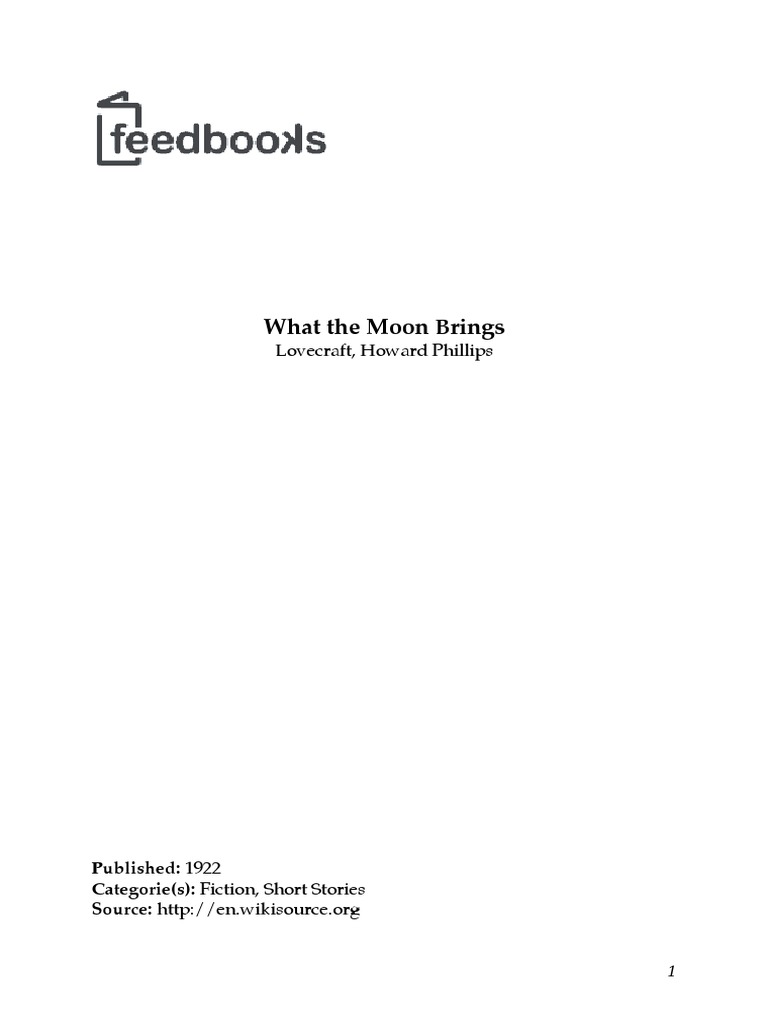 H. P. Lovecraft - What The Moon Brings | PDF | Cthulhu Mythos | H. P ...
