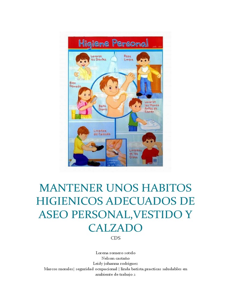 Mantener Unos Habitos Higienicos Adecuados de Aseo Personal | PDF ...