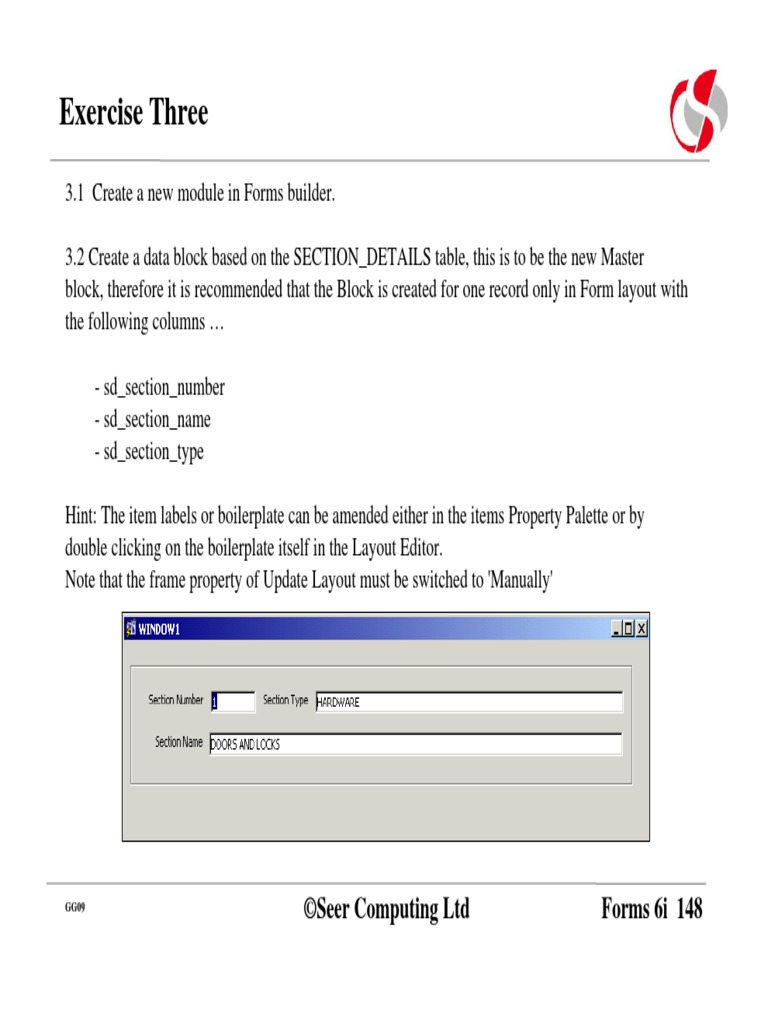 Exercise Oracle Forms 6i Training Pdf Oracle Information Retrieval