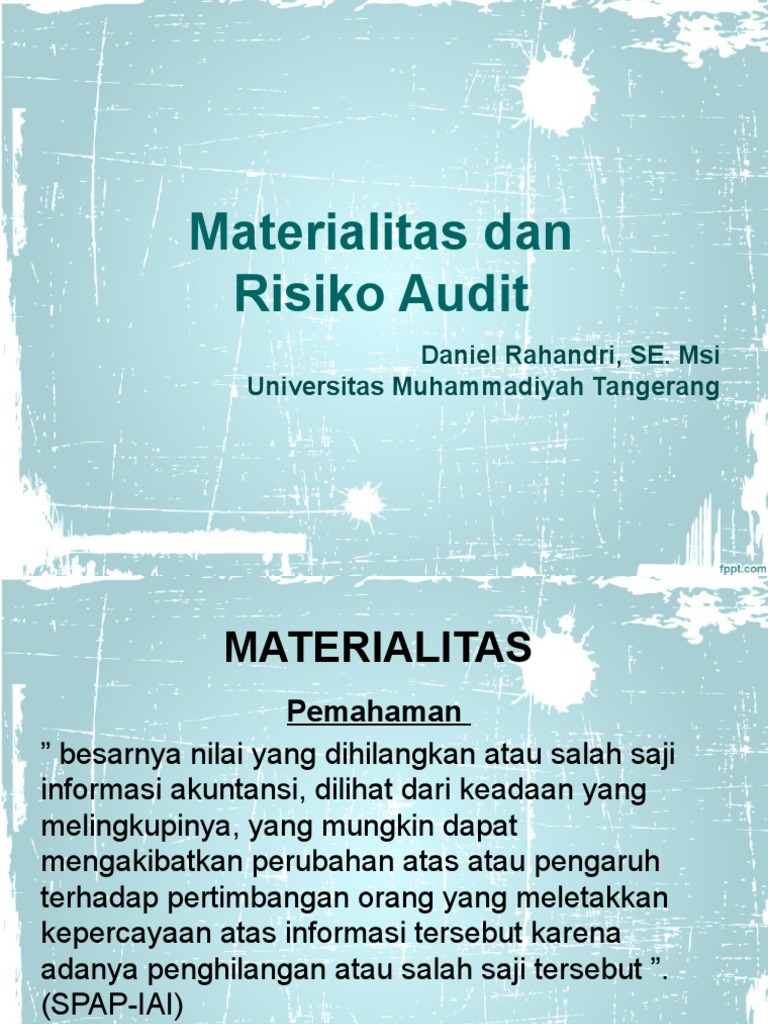 Materialitas dan Risiko Audit dalam Akuntansi | PDF