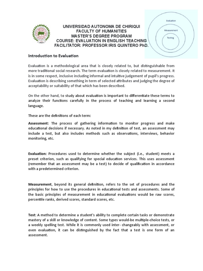 Introduction To Evaluation | PDF | Educational Assessment | Evaluation
