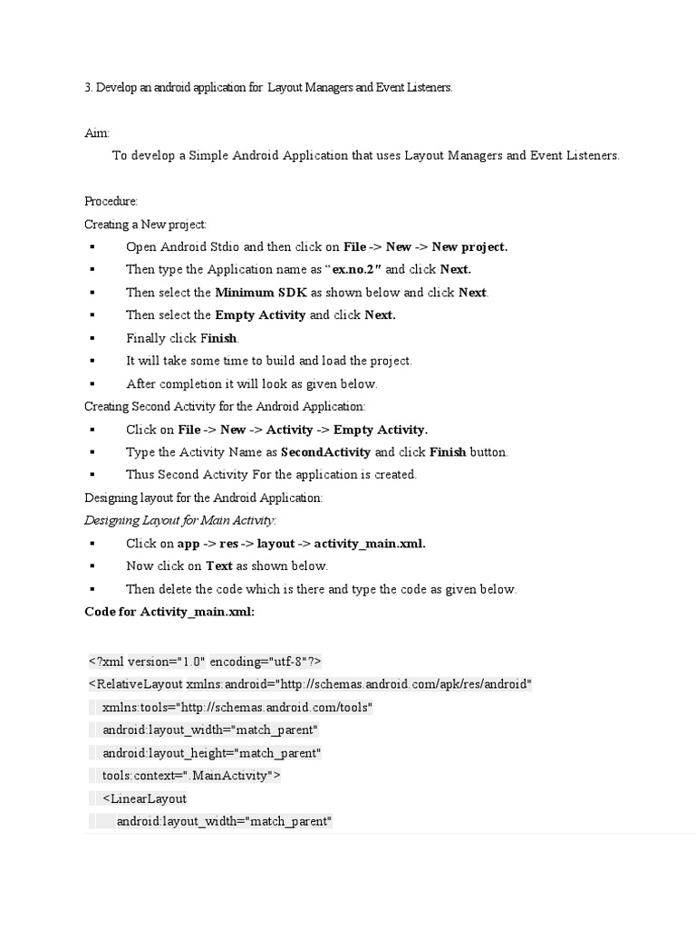 Android Lab Programs Pdf Android Operating System Java Programming Language 