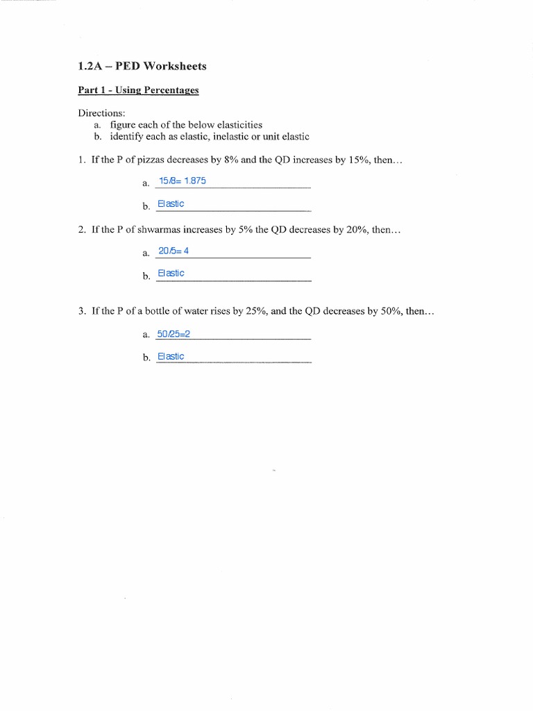 1.2A - PED Worksheets | PDF
