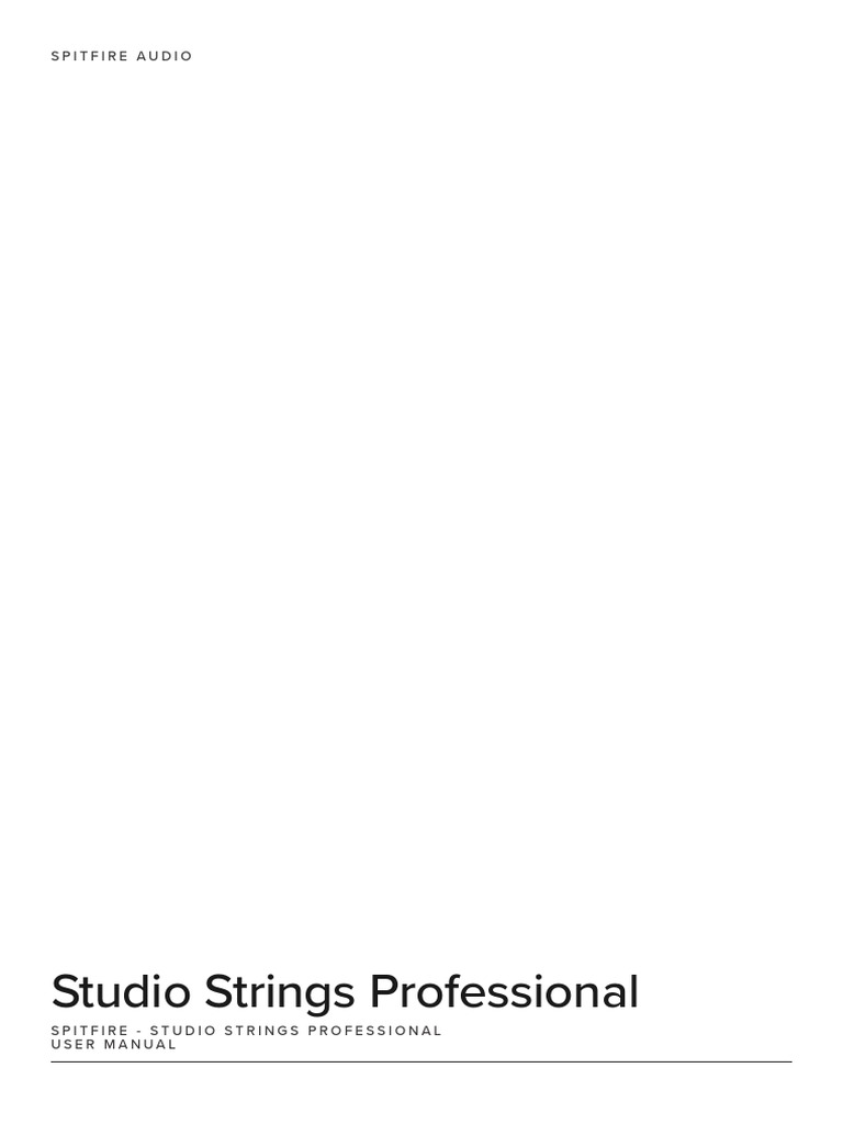 Studio Strings Professional: Spitfire Audio | PDF | Double Bass ...