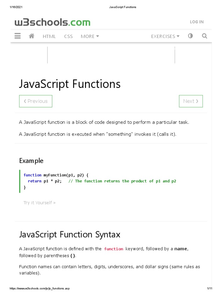Javascript Functions Pdf Subroutine Parameter Computer Programming