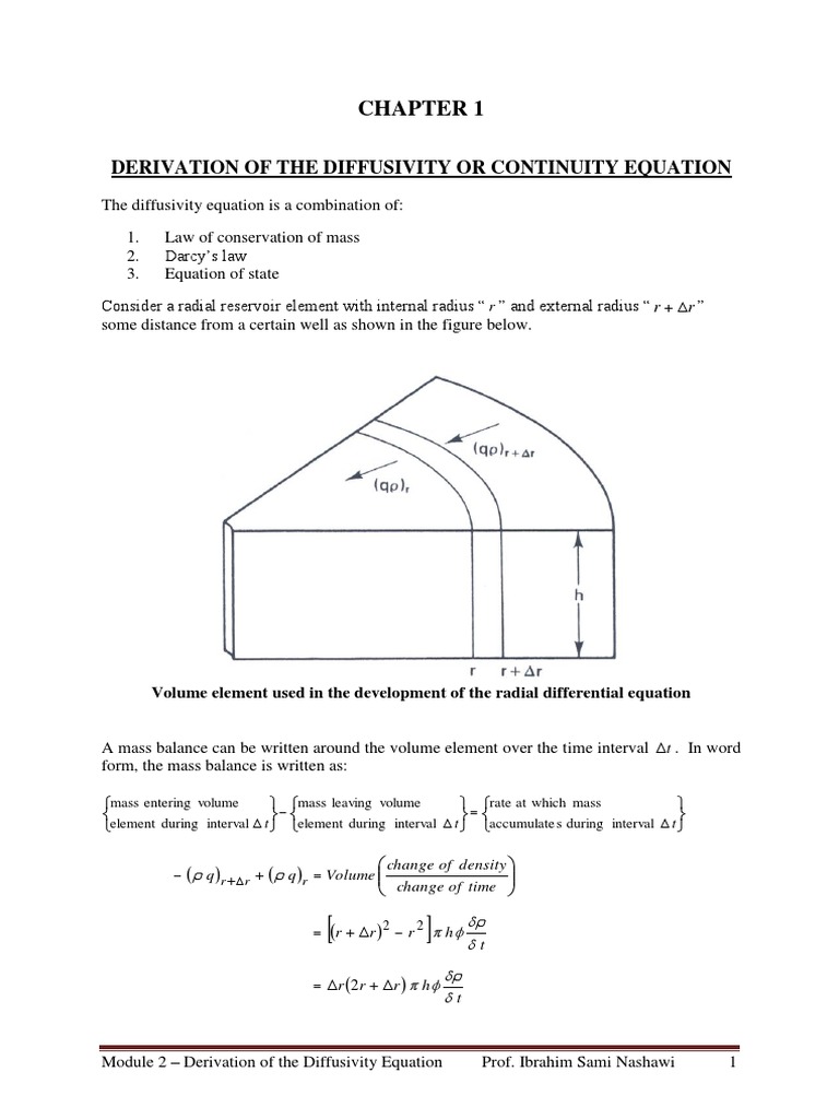 Module 2 - Derivation of The Diffusivity Equation | PDF | Volume ...