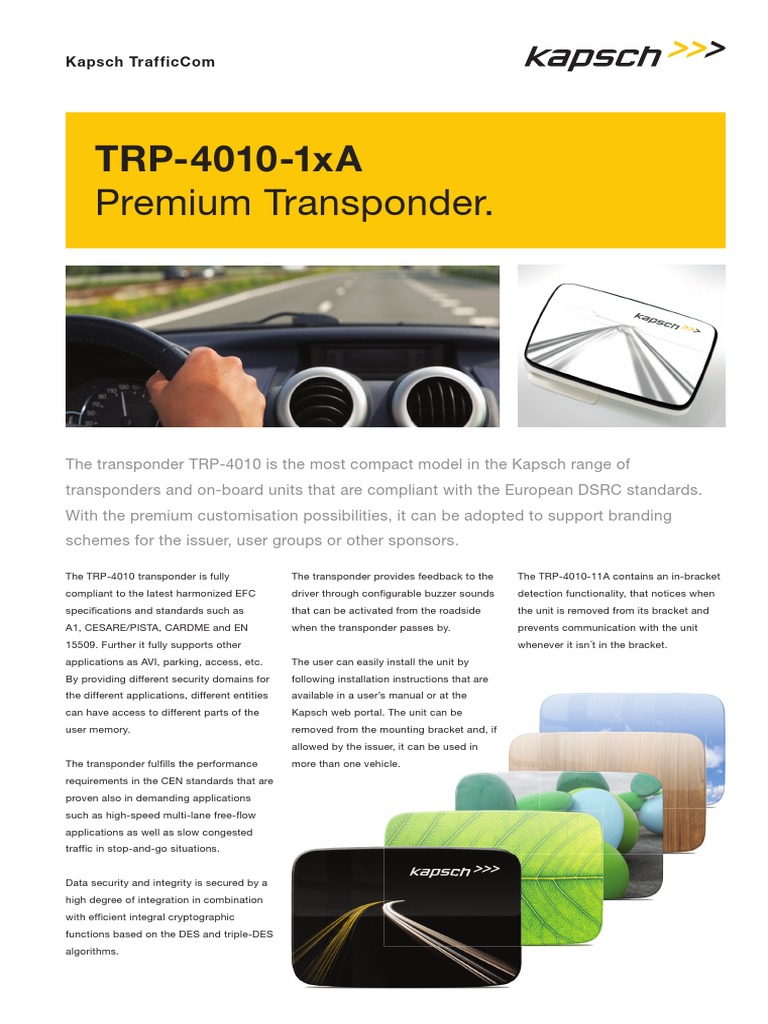 TRP-4010-1xA: Premium Transponder | PDF | Computing | Computing And ...