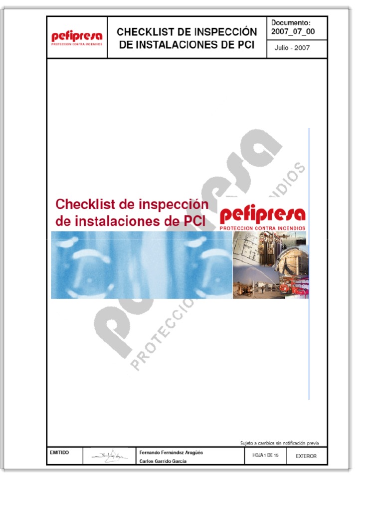 Checklist de Inspección de Instalaciones de PCI - PDF Descargar Libre | PDF