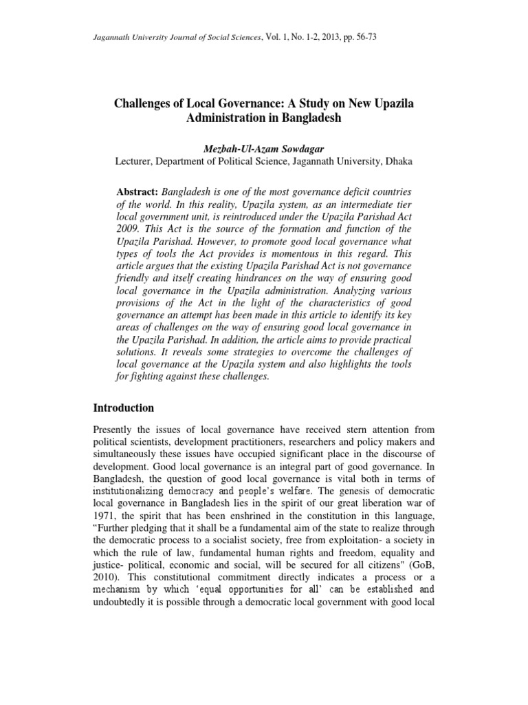 Challenges of Local Government | PDF | Good Governance | Governance