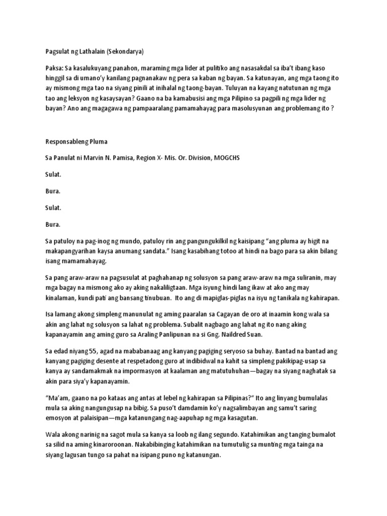 Pagsulat NG Lat-WPS Office | PDF