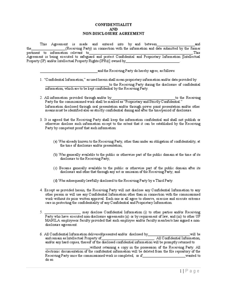 Nda Sample Agreement For Services | PDF | Non Disclosure Agreement ...