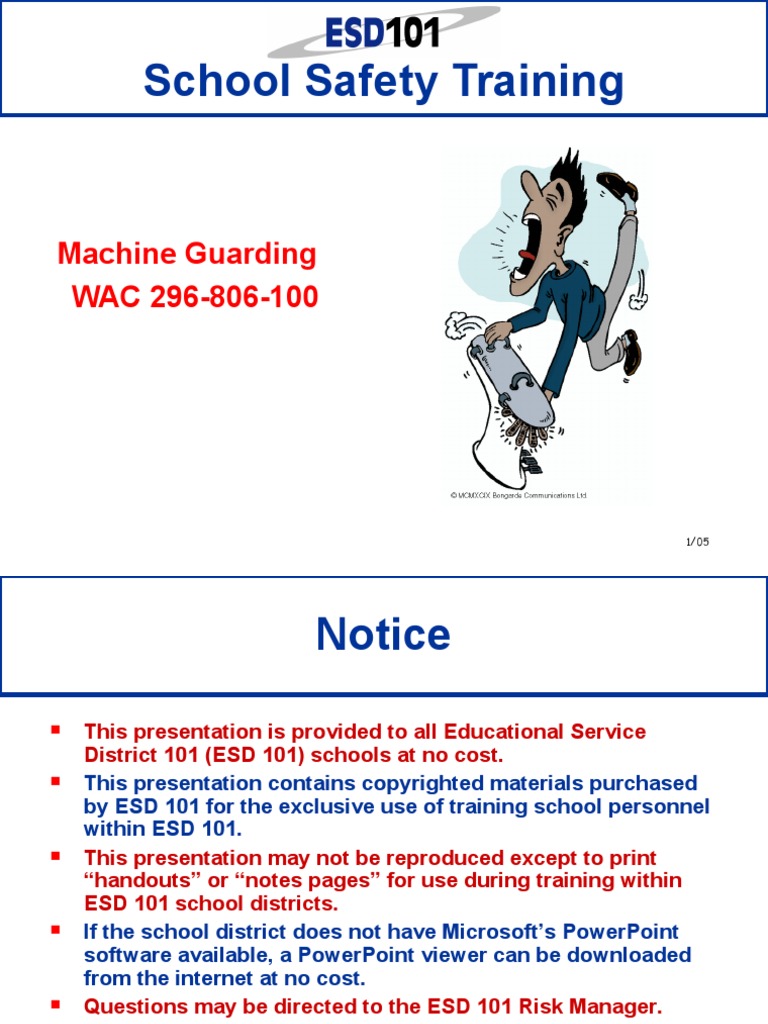 School Safety Training: Machine Guarding WAC 296-806-100 | PDF ...