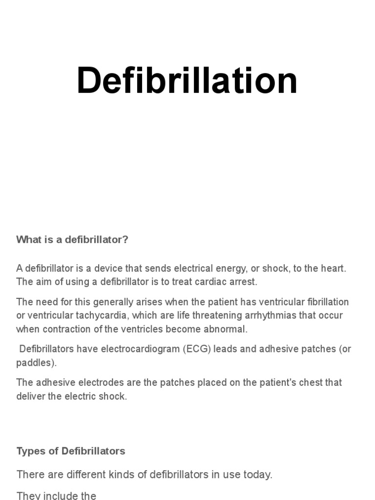 Defibrillation | PDF | Cardiology | Human Diseases And Disorders