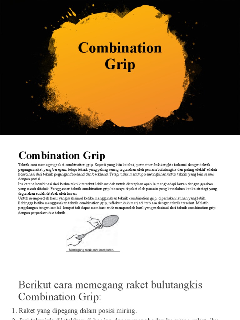 Teknik Combination Grip Raket Bulutangkis | PDF