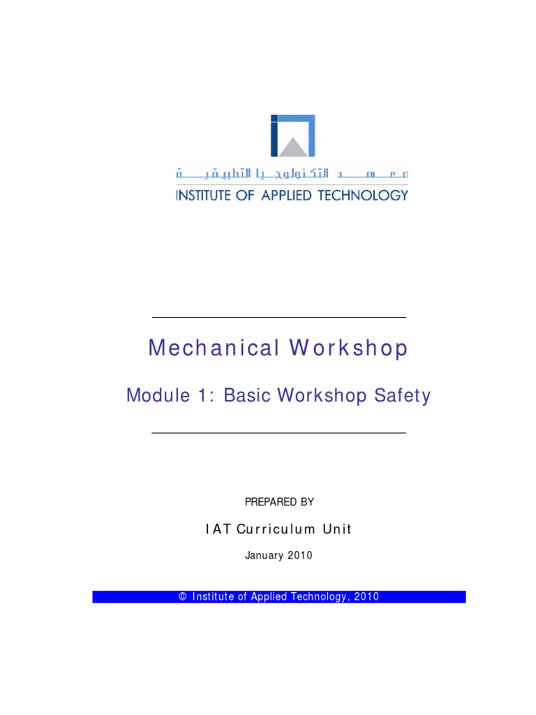 Mechanical Workshop: Module 1: Basic Workshop Safety | PDF | Fires | Shoe