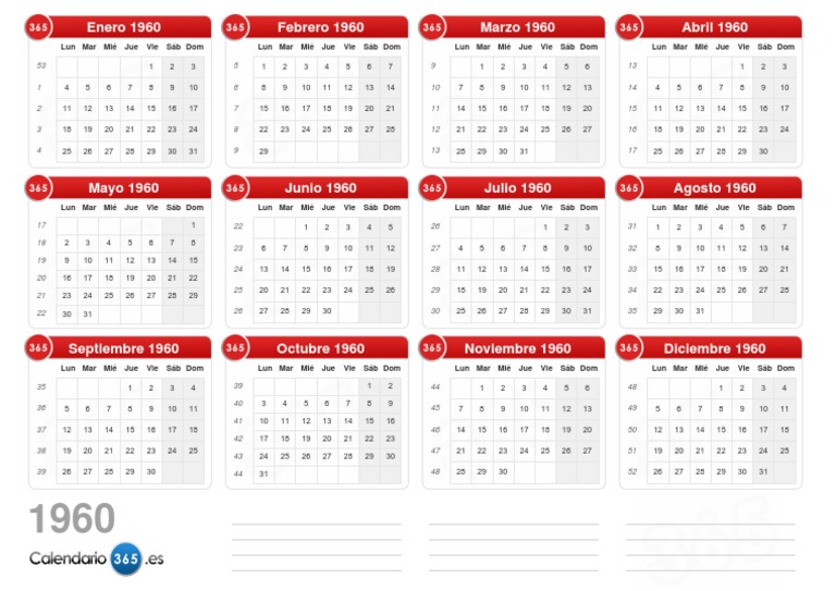 Calendario Completo de 1960 | PDF | Violencia