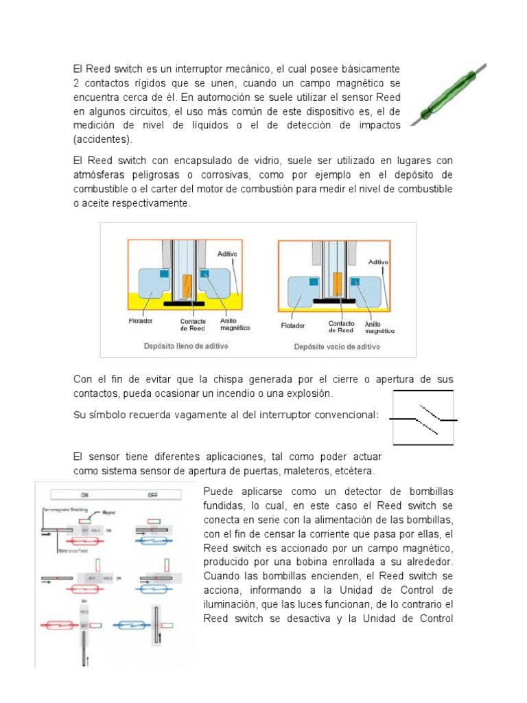 Sensores Tipo Reed | PDF | Electricidad | Bienes manufacturados