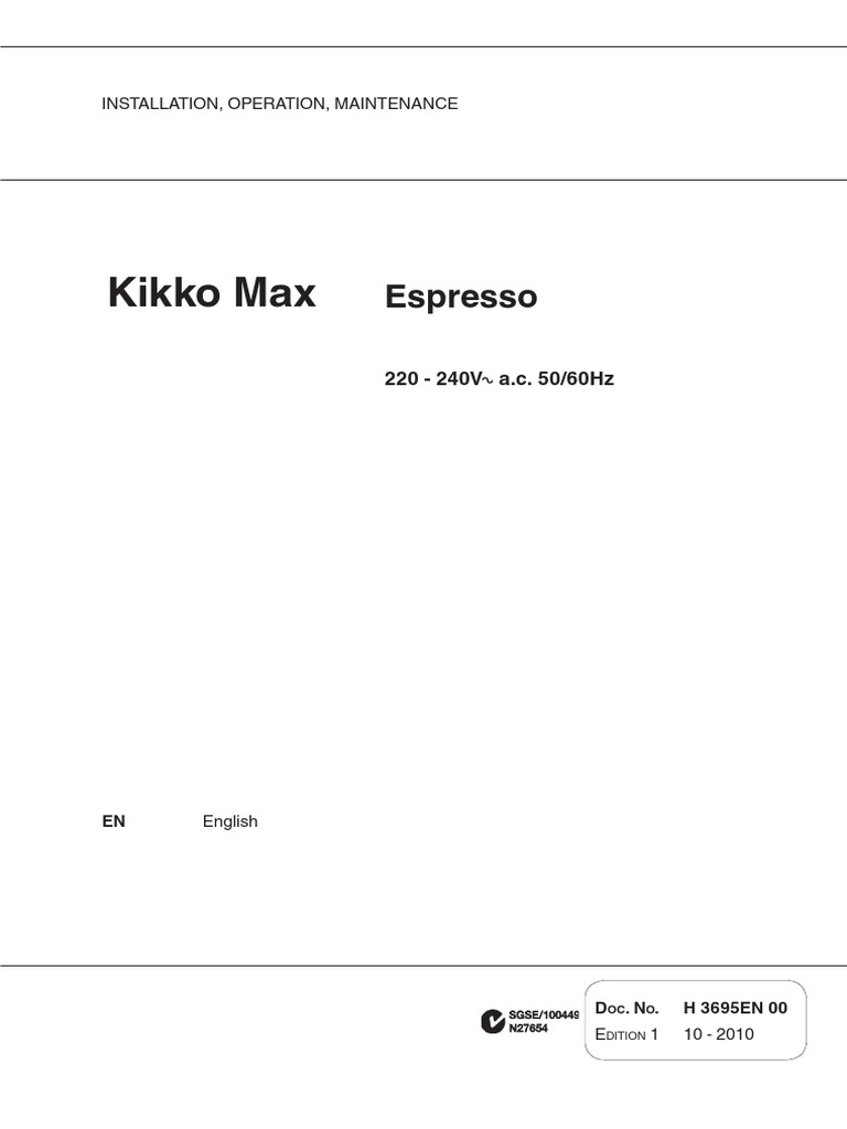 Kikko Max: Espresso | PDF | Vending Machine | Switch