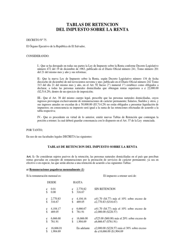 Tablas de Retencion Isr | PDF | Impuesto sobre la renta | Impuestos