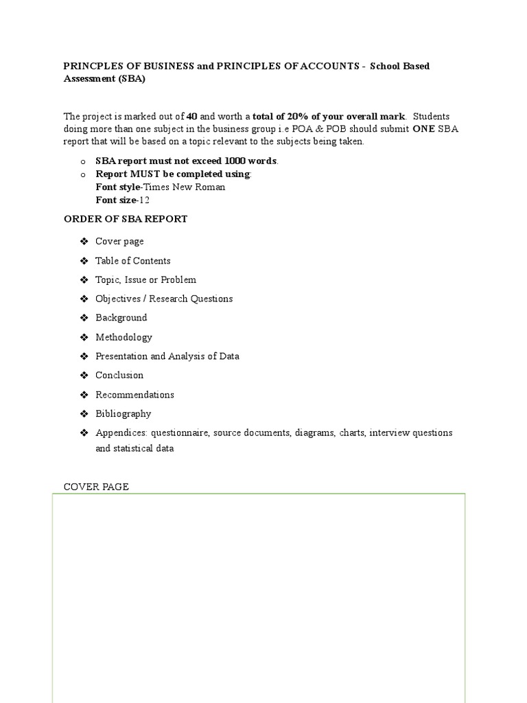 SBA Report Guidelines | PDF | Data | Interview