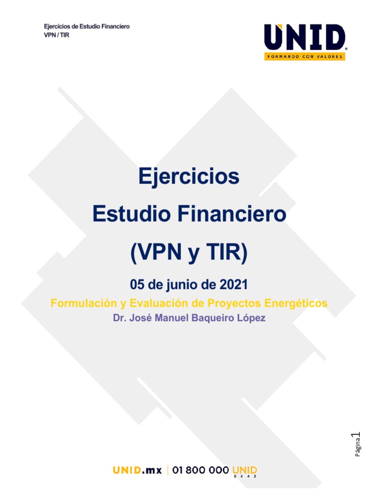 Ejercicios VPN y Tir | PDF | Empresas | Economias