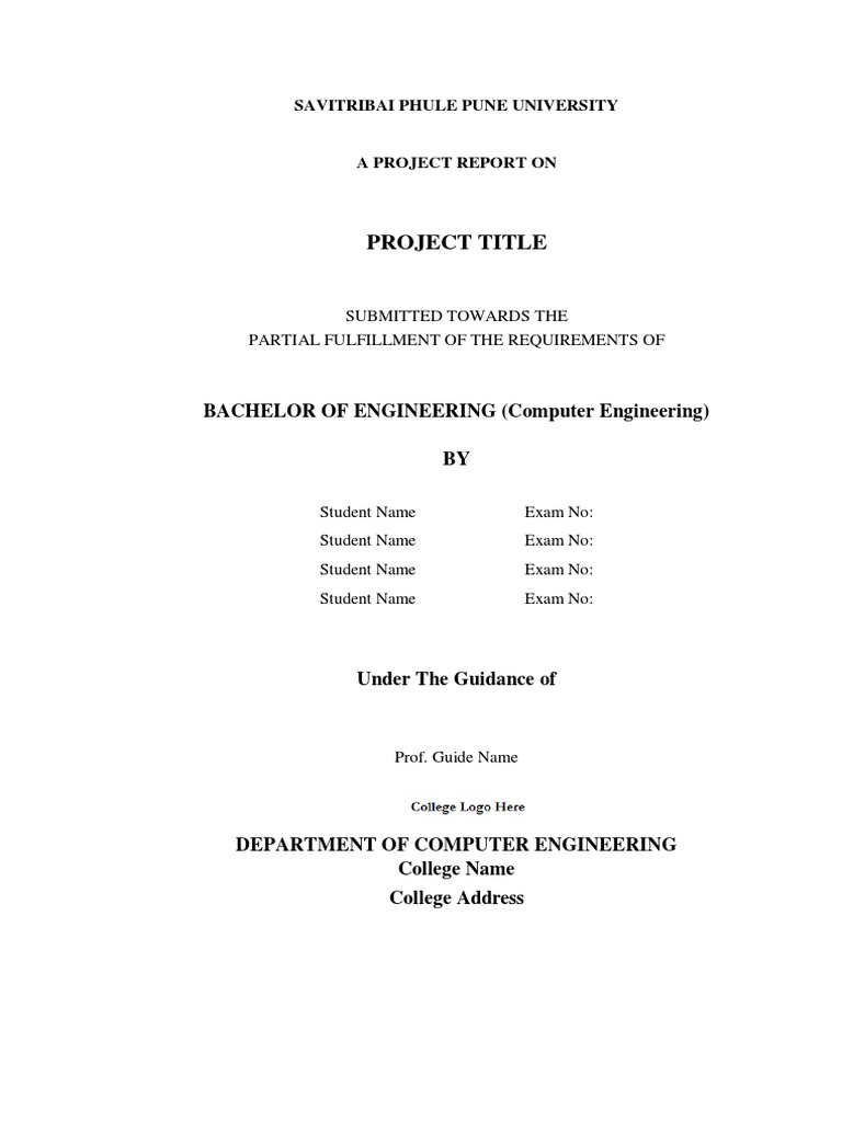 Project Title: BACHELOR OF ENGINEERING (Computer Engineering) BY | PDF ...