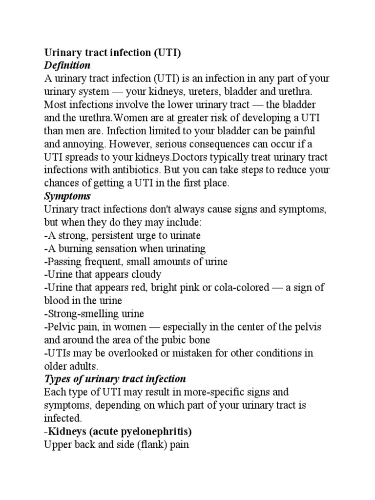 Urinary Tract Infection | PDF | Urinary Tract Infection | Urinary System