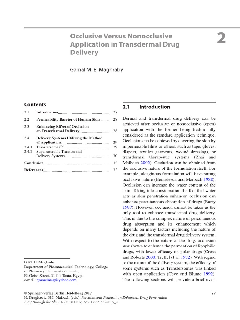 Occlusive vs. Non Occlusive | PDF | Topical Medication | Liposome