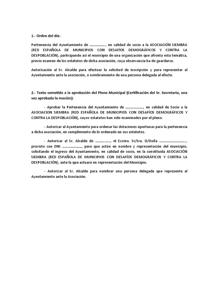 Plantilla Mocion Inscripcion | PDF