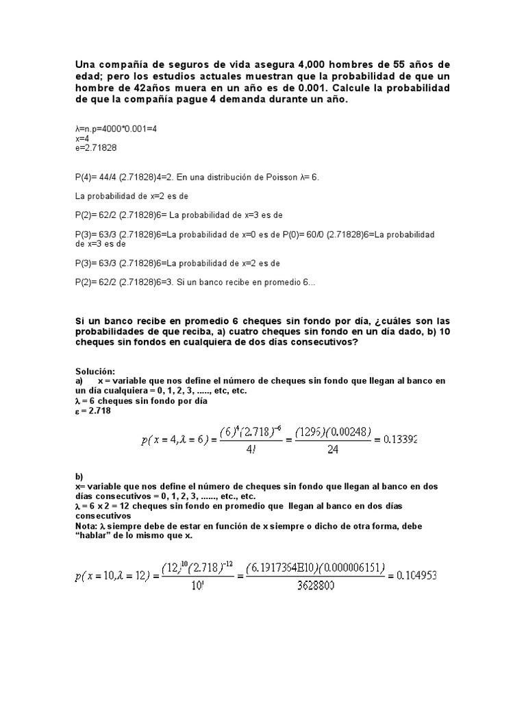 Unidad 3 Actividad 3 Distribuci N de Poisson | PDF