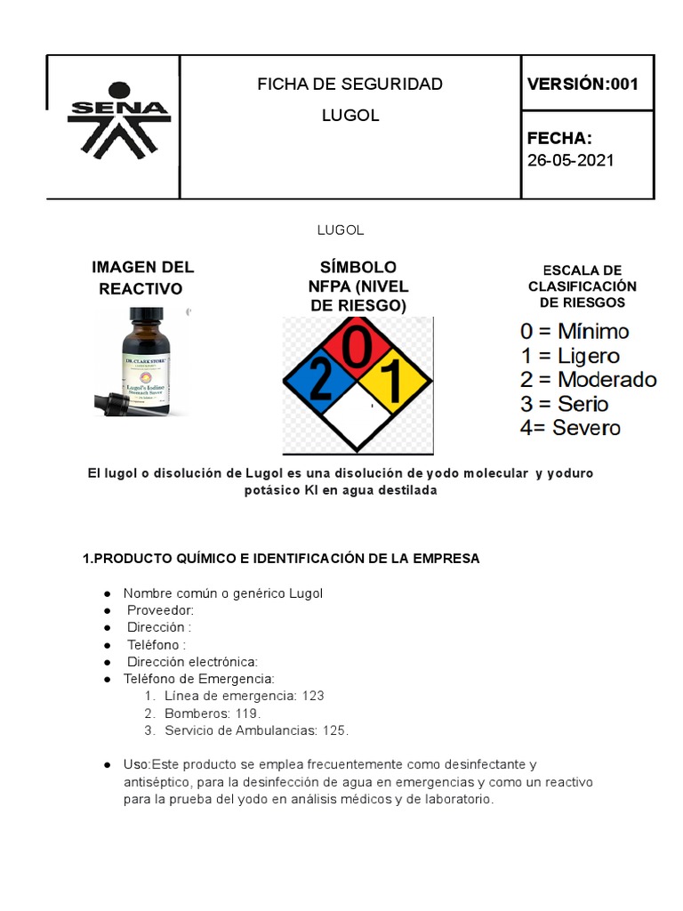 LUGOL | PDF | Agua | Residuos