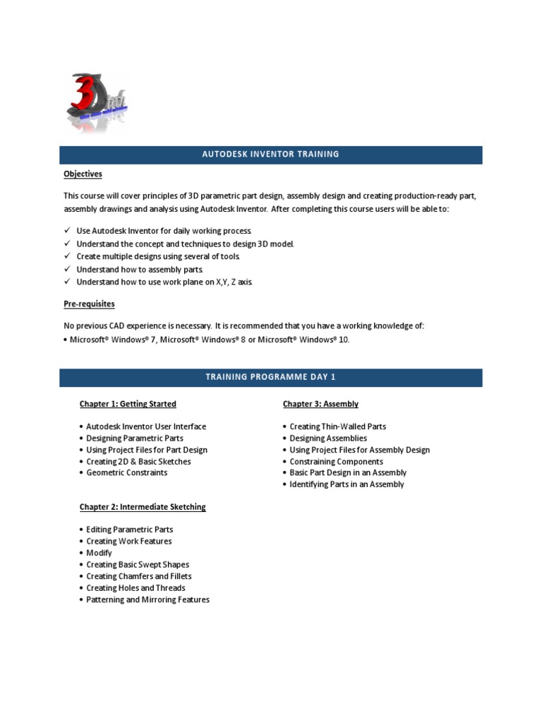 Autodesk Inventor Training | PDF | Computer Science | Software