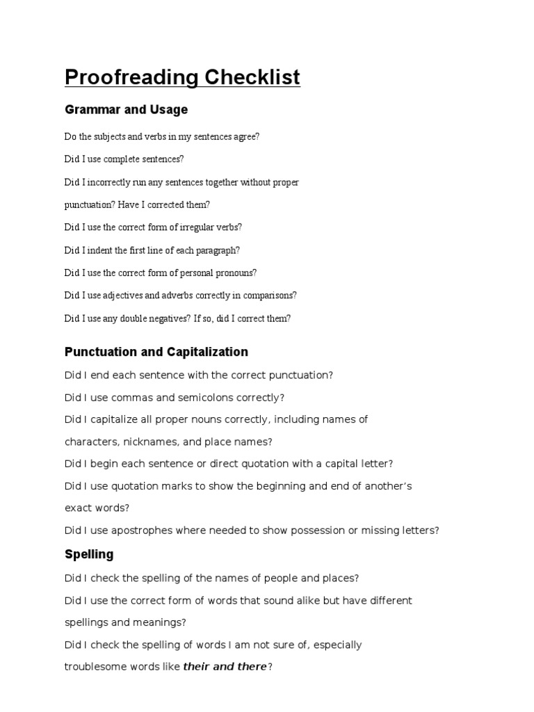 Creative Writing Checklist | PDF