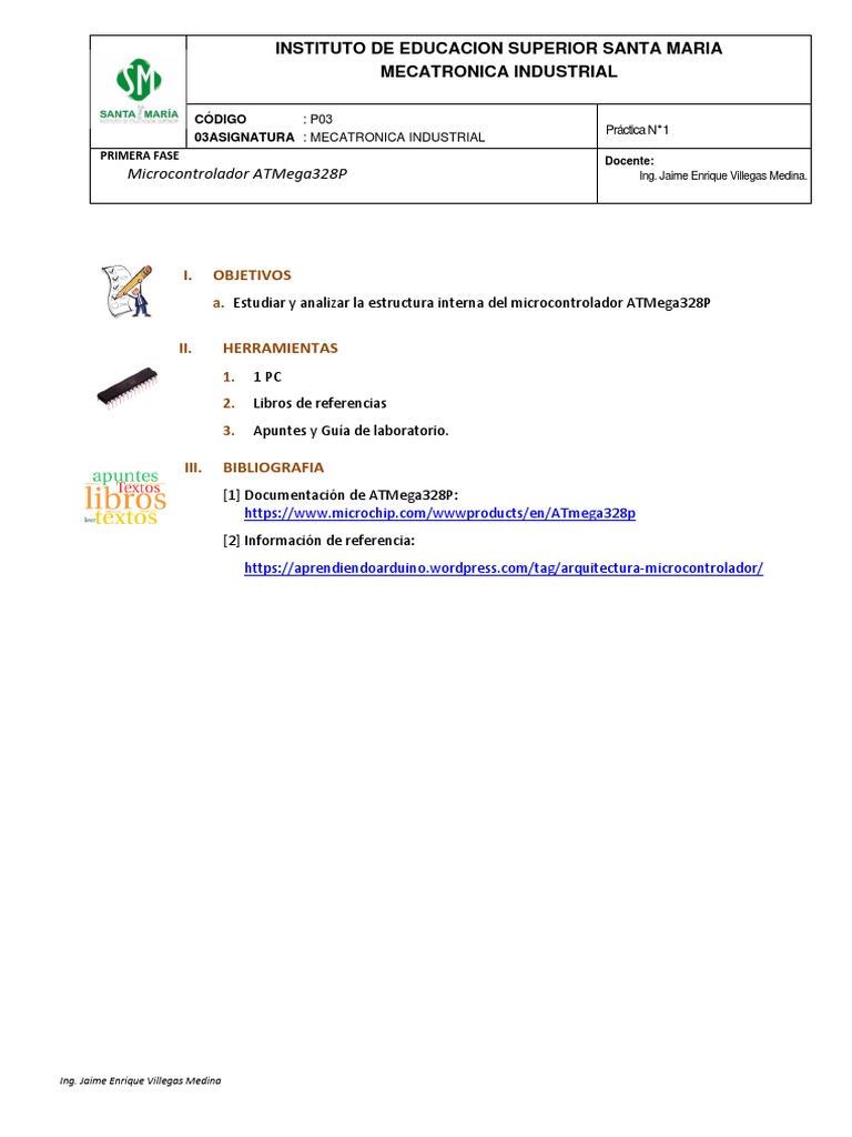 Guia01 ATMega328P | PDF | Microcontrolador | Arduino