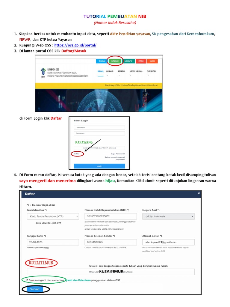 Tutorial Pembuatan NIB | PDF