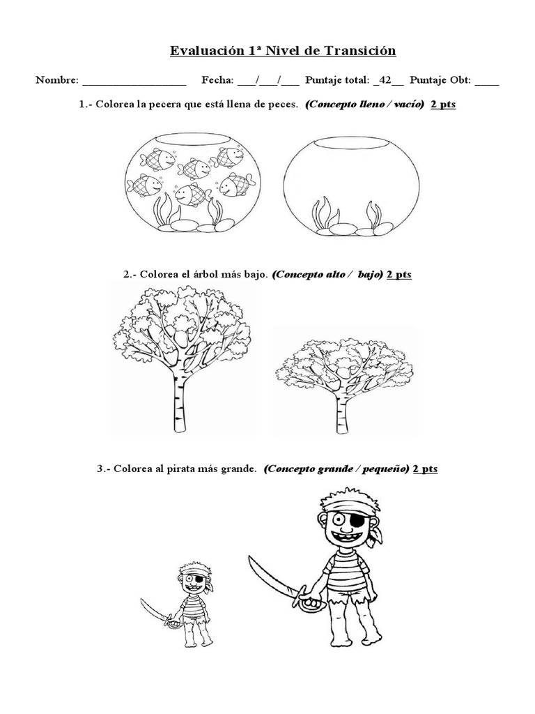 Prueba de Pre Kinder Matematicas | PDF