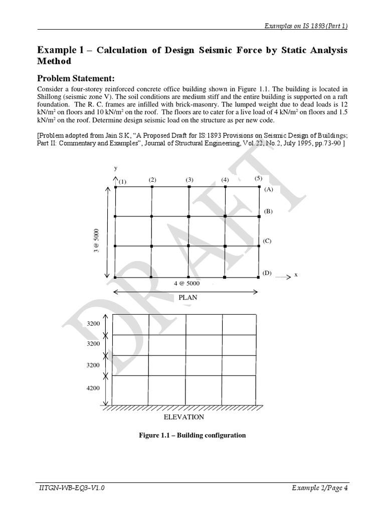 Calculation of Design Seismic Force by Static Analysis Method | PDF ...