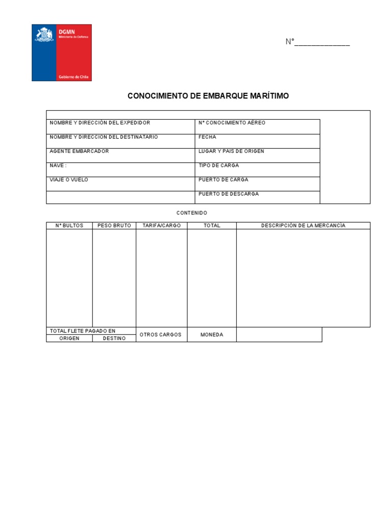 Conocimiento de Embarque Maritimo | PDF