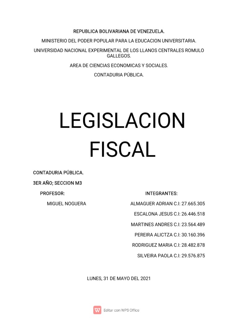 Legislación Fiscal | PDF