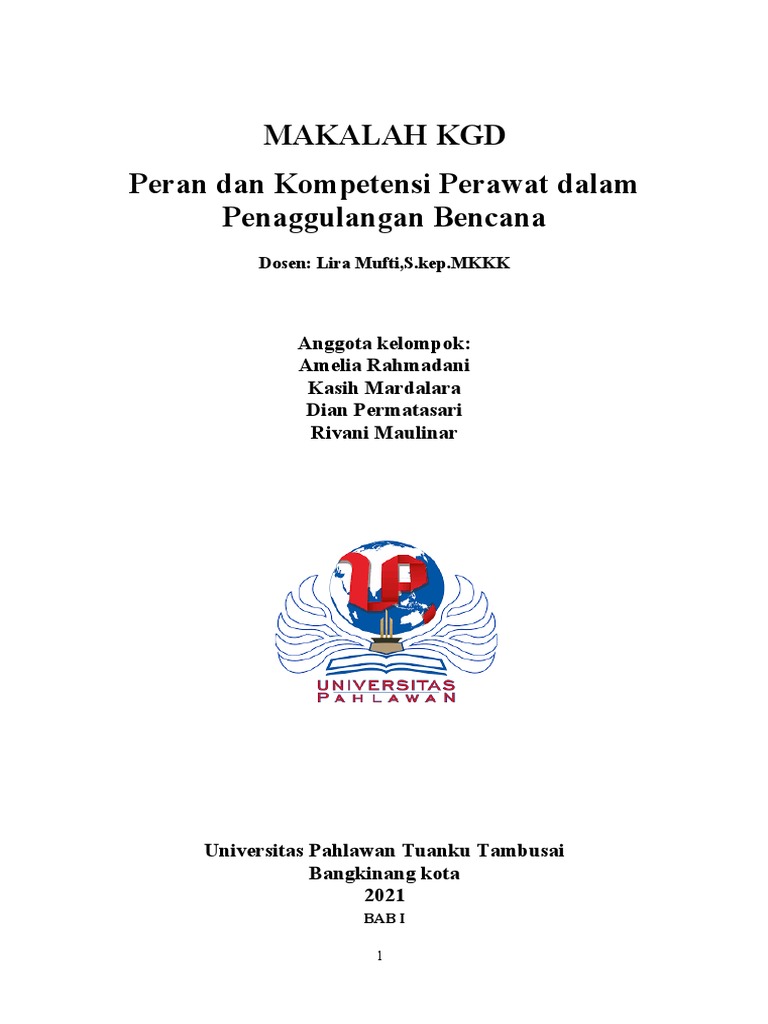 Makalah Peran Dan Kompetensi Perawat Dalam Penanganan Bencana | PDF | Ilmu Sosial | Pengembangan ...